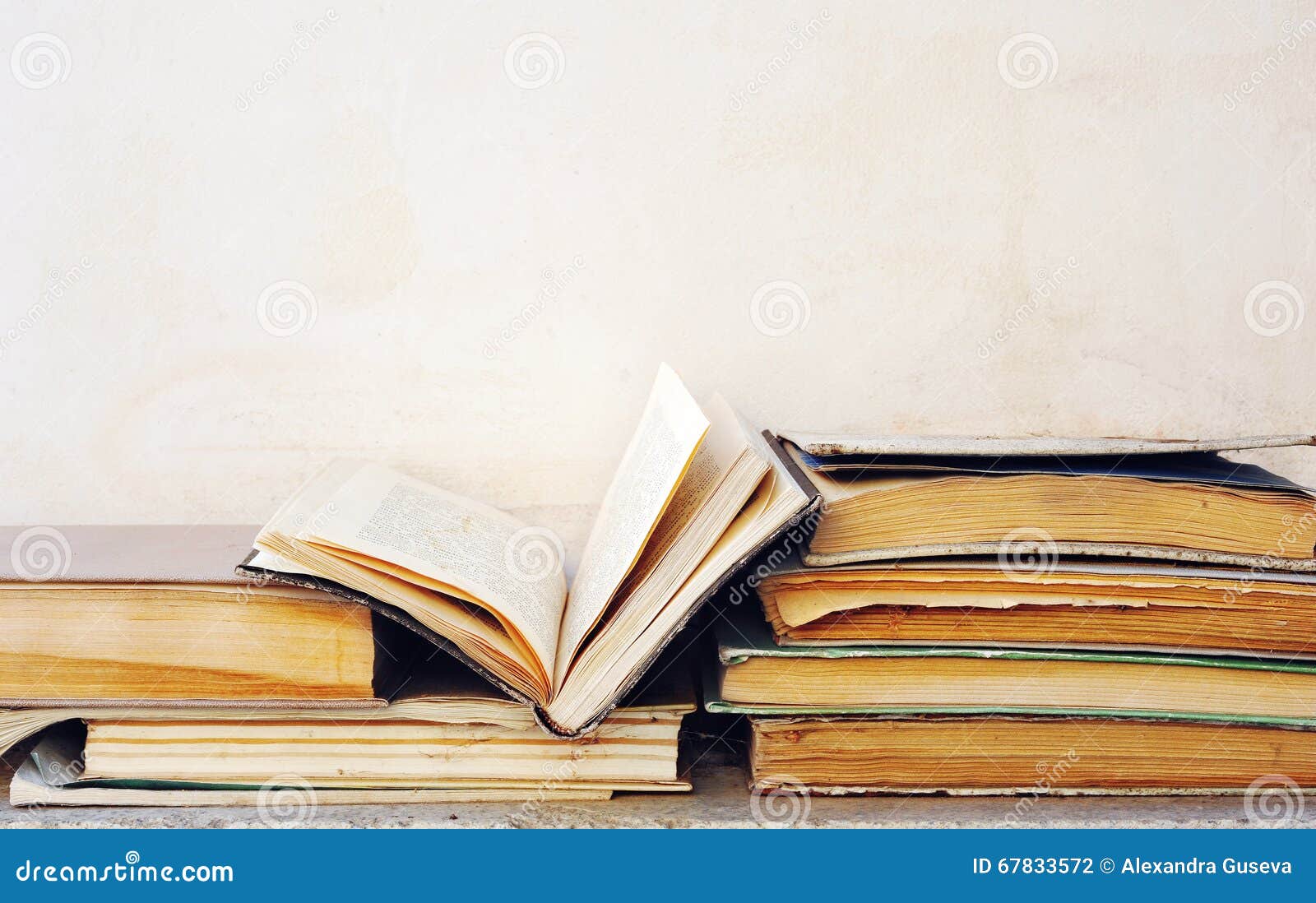 Very Dirty Discarded Books, One Book Opened Stock Photo - Image of ...