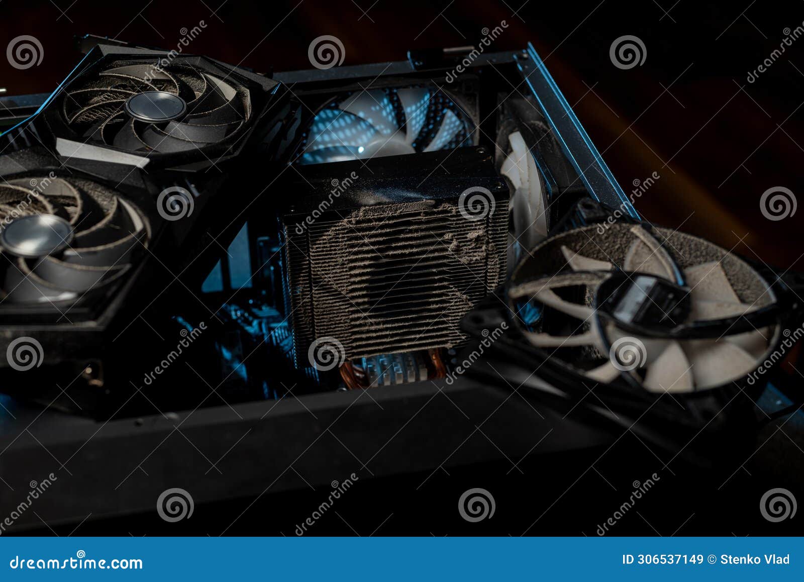 Very Dirty Personal Computer in Dust. Computer Overheating. Stock Image ...