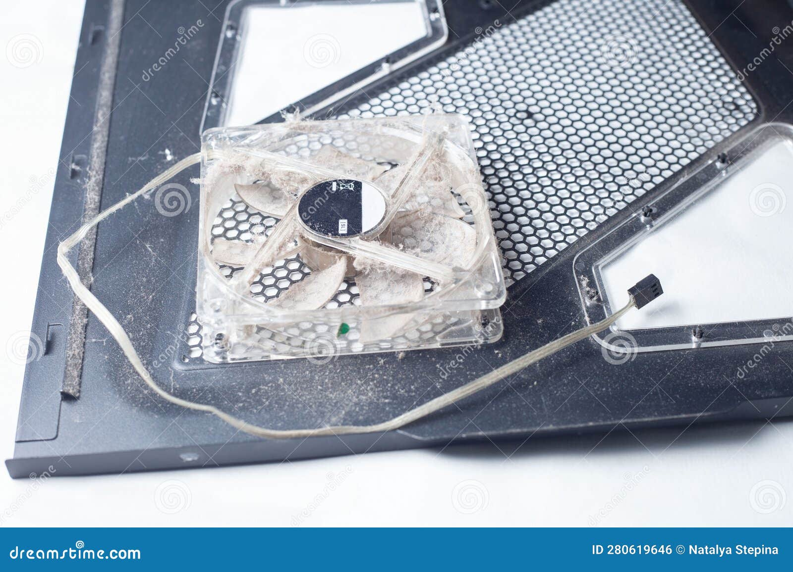 Very Dusty Fan on the Computer Cover Stock Photo - Image of electronic ...