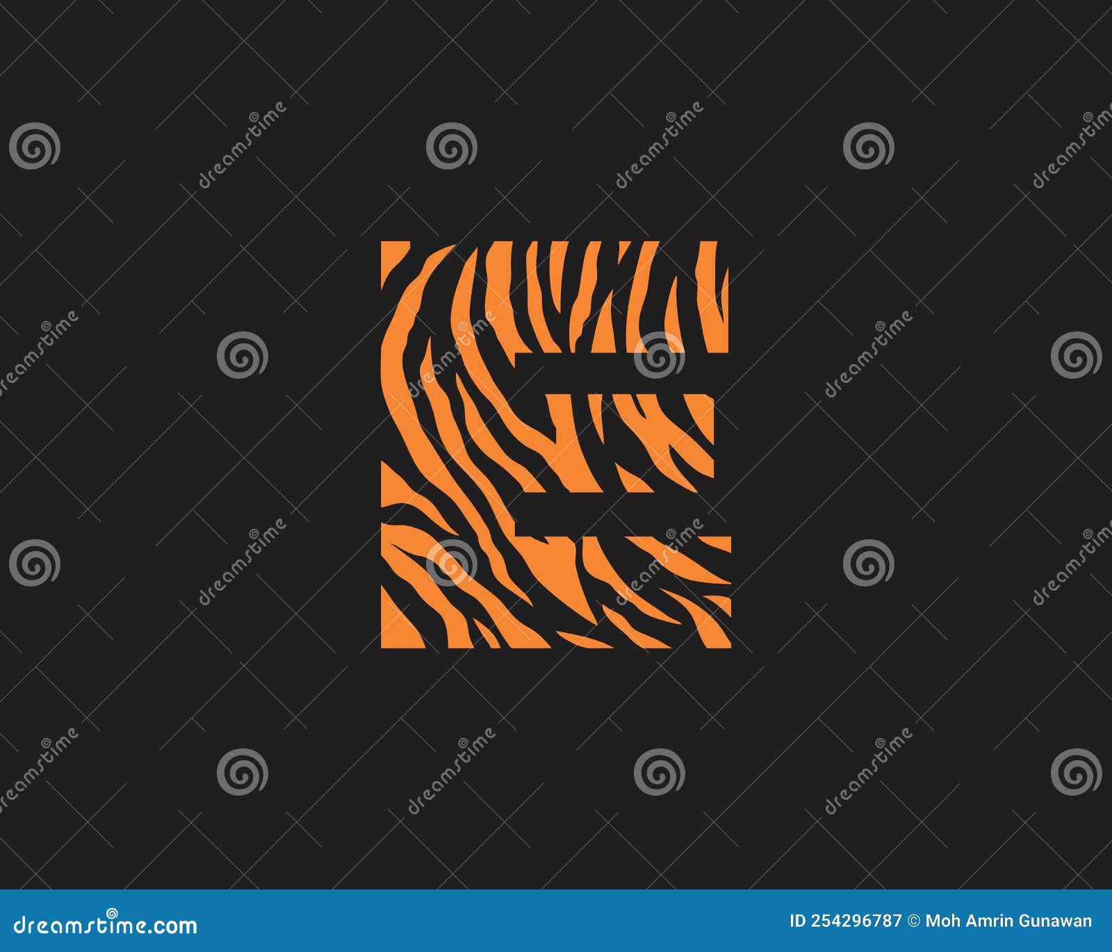 Letter E with Tiger Pattern Logo Design Vector Stock Vector ...