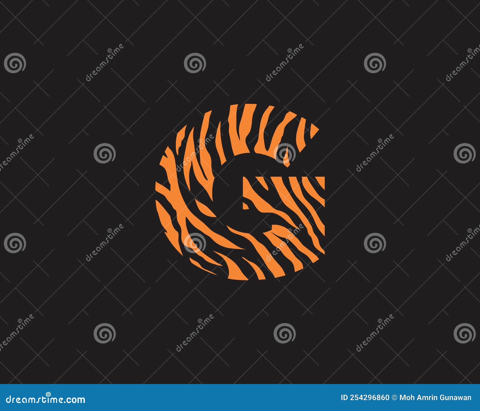 Letter G with Tiger Pattern Logo Design Vector Stock Vector ...