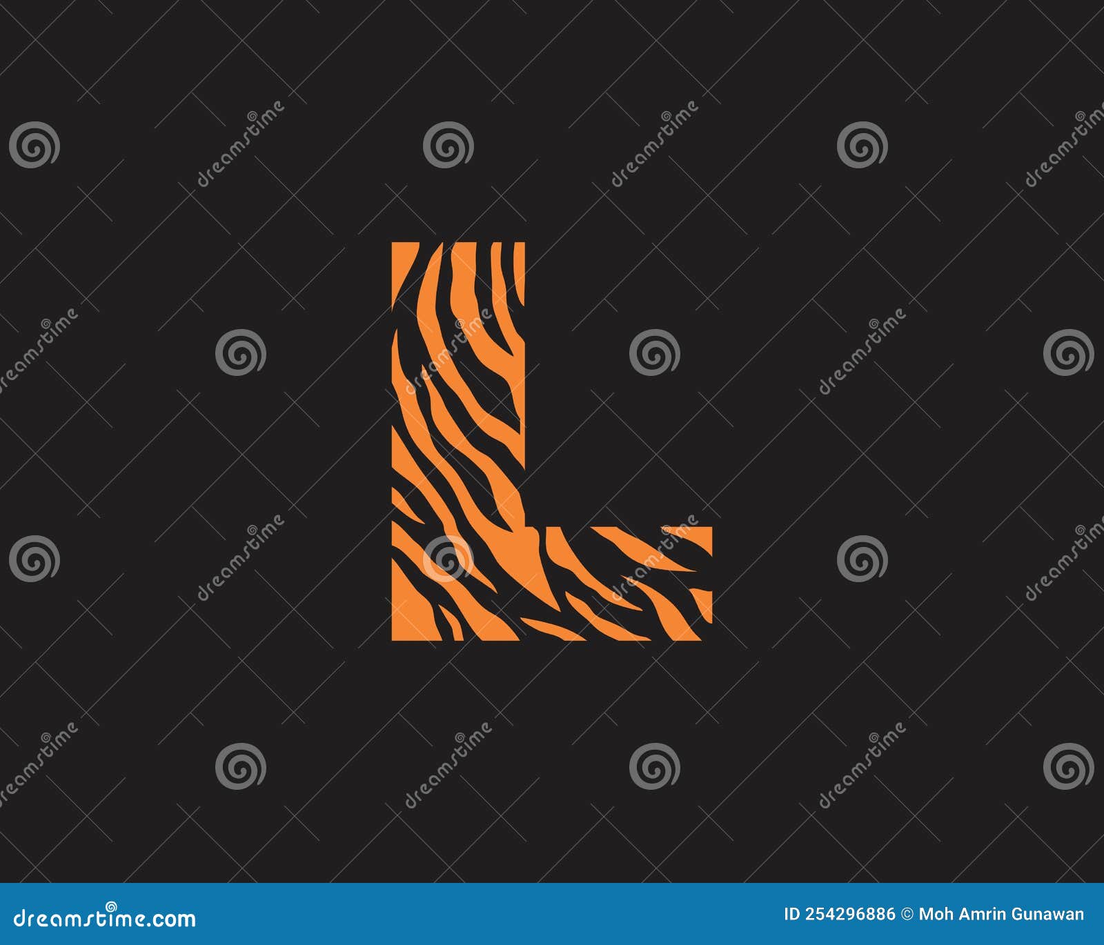 Letter L with Tiger Pattern Logo Design Vector Stock Vector ...