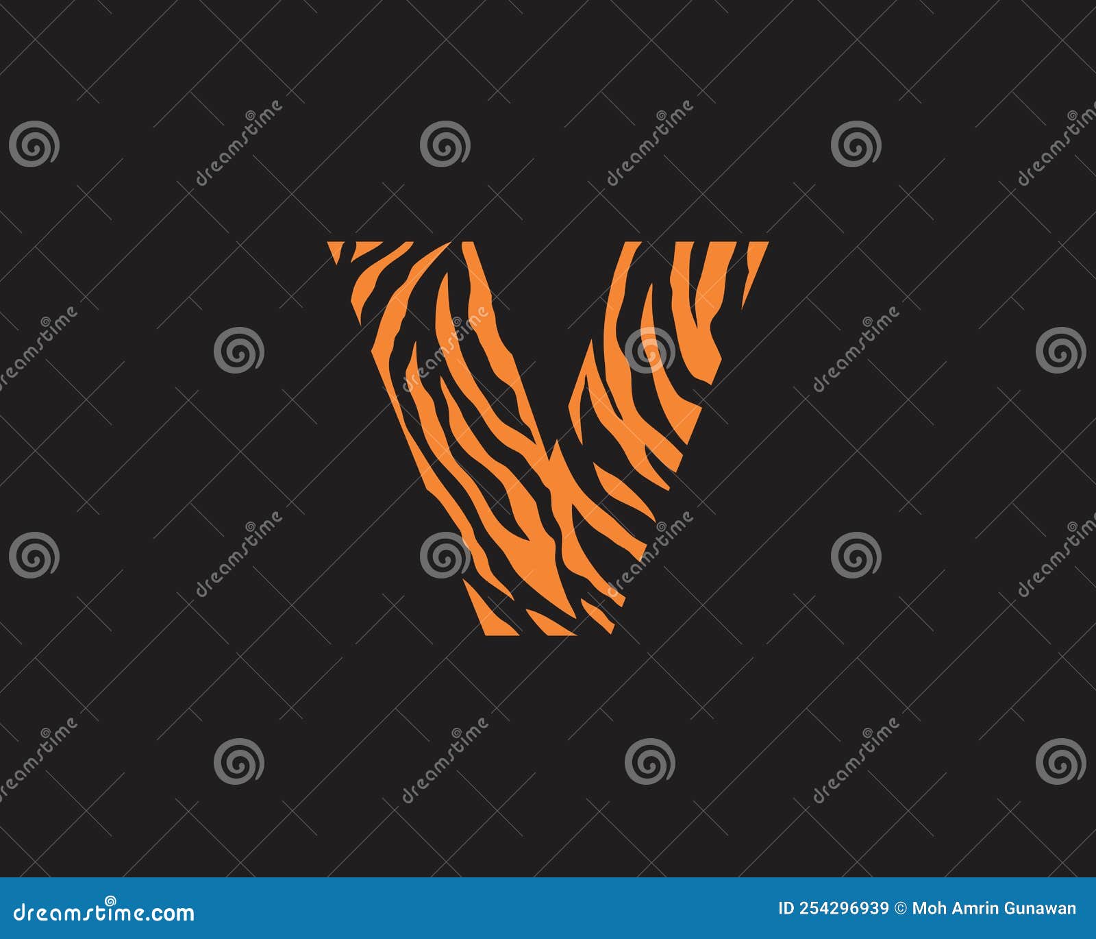 Letter V with Tiger Pattern Logo Design Vector Stock Vector ...