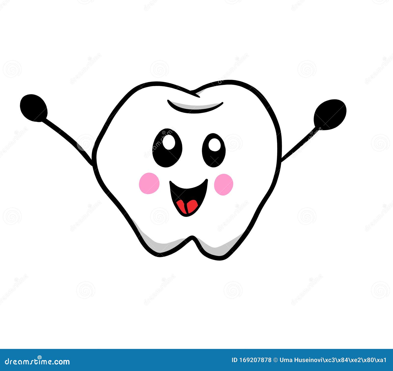 A Very Excited Cartoon Tooth Stock Illustration - Illustration of ...