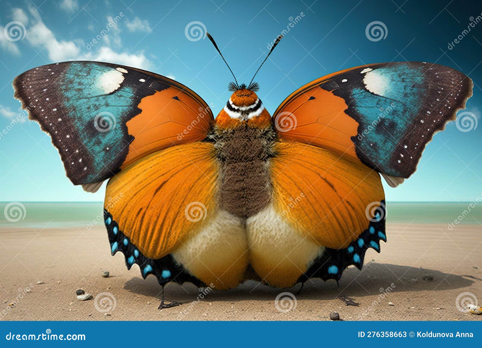 Very Fat Butterfly Created With Generative Ai Technology Stock Image Image Of Closeup