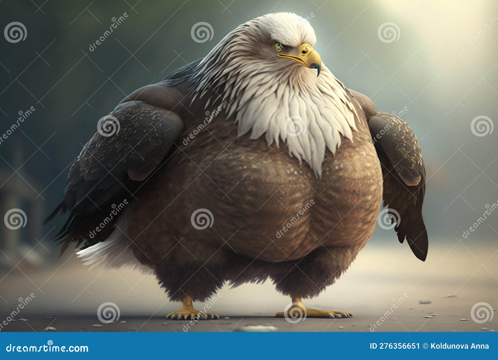 Very Fat Eagle, Created with Generative AI Technology Stock ...