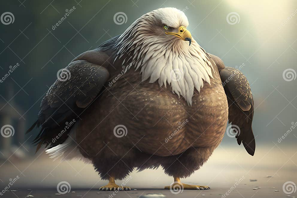 Very Fat Eagle, Created with Generative AI Technology Stock ...