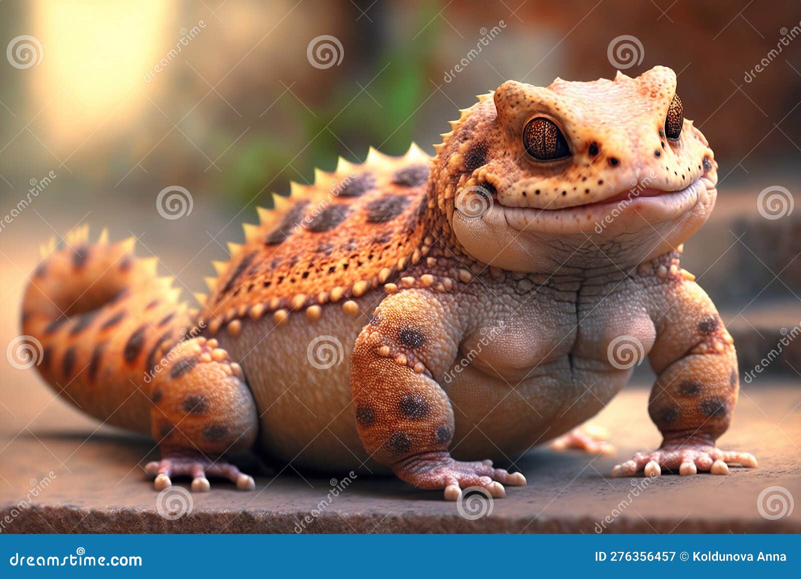 Very Fat Gecko, Created with Generative AI Technology Stock ...