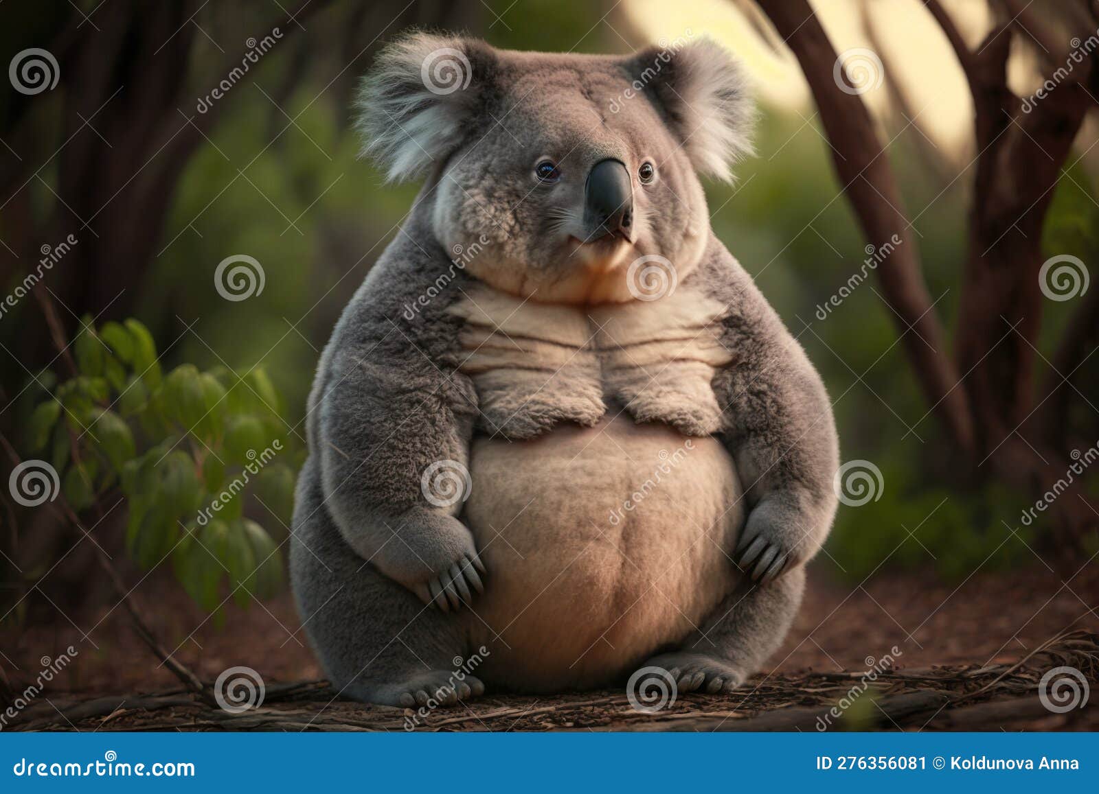Very Fat Koala, Created with Generative AI Technology Stock Illustration - Illustration of obese ...