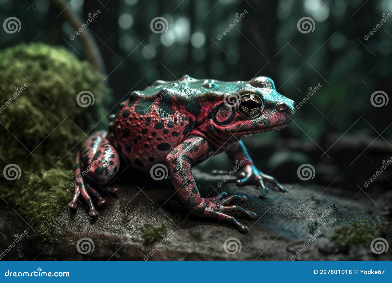 Very Ferocious True Frogs on the Floor in the Forest. Amphibian Stock ...