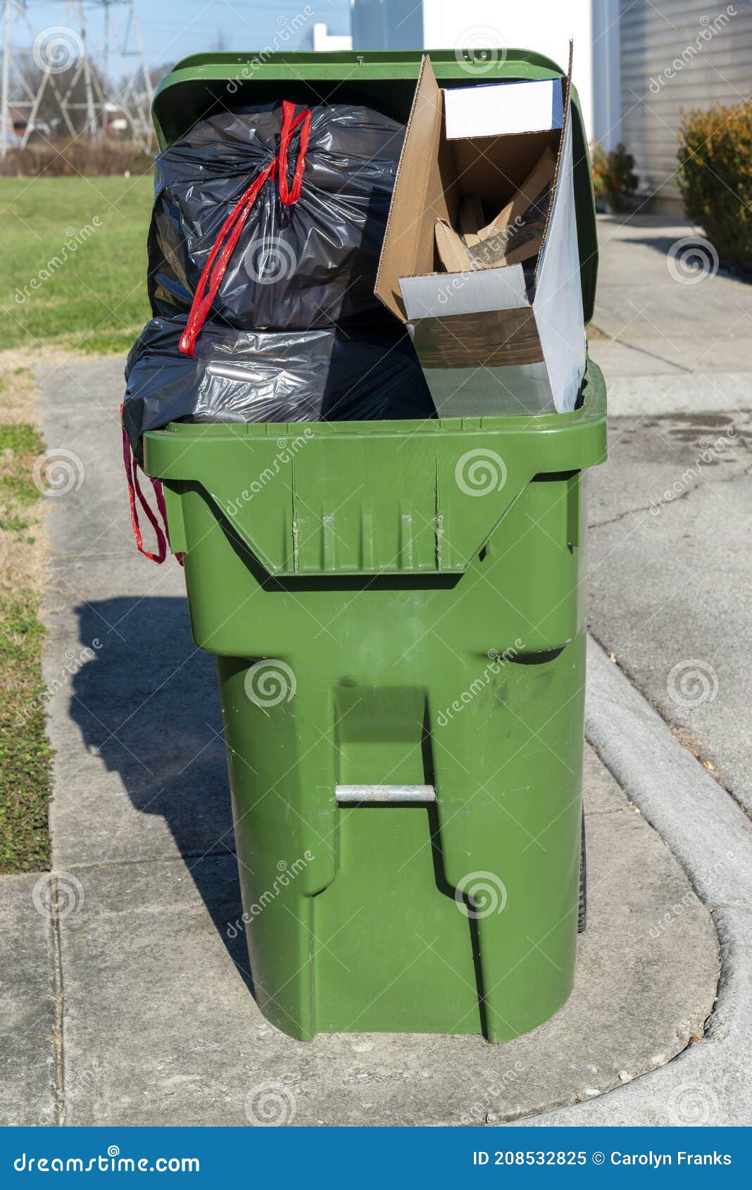 Very Full Trash Can stock image. Image of environment - 208532825