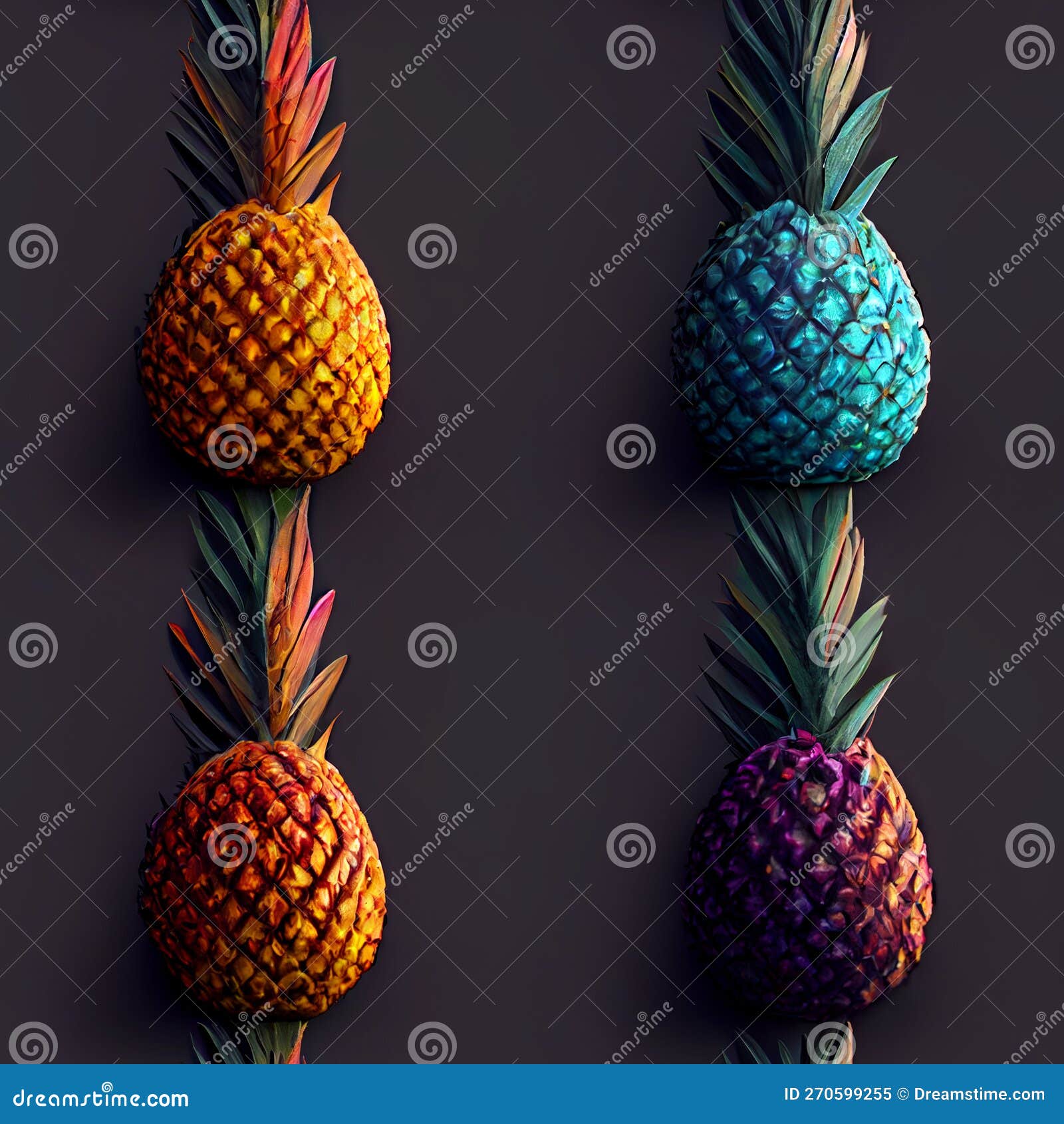 Very Fun Seamless Pattern of Color Pineapple Stock Illustration ...