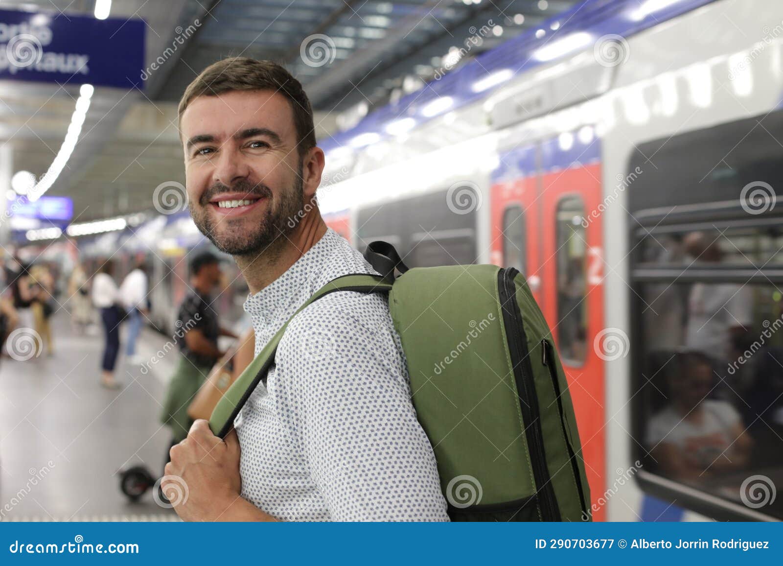 Very Good Looking Man Taking the Subway Stock Image - Image of business ...