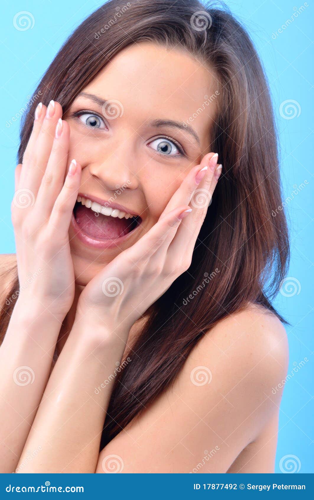 Very happy beautiful woman stock photo. Image of head - 17877492