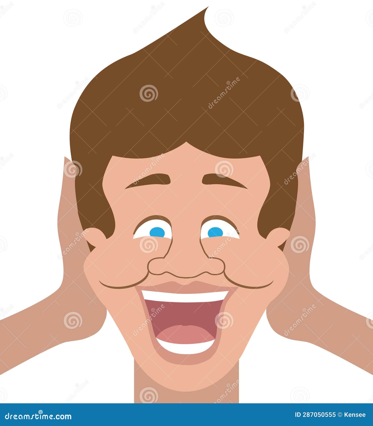 Very Happy Cartoon Guy stock vector. Illustration of hands - 287050555