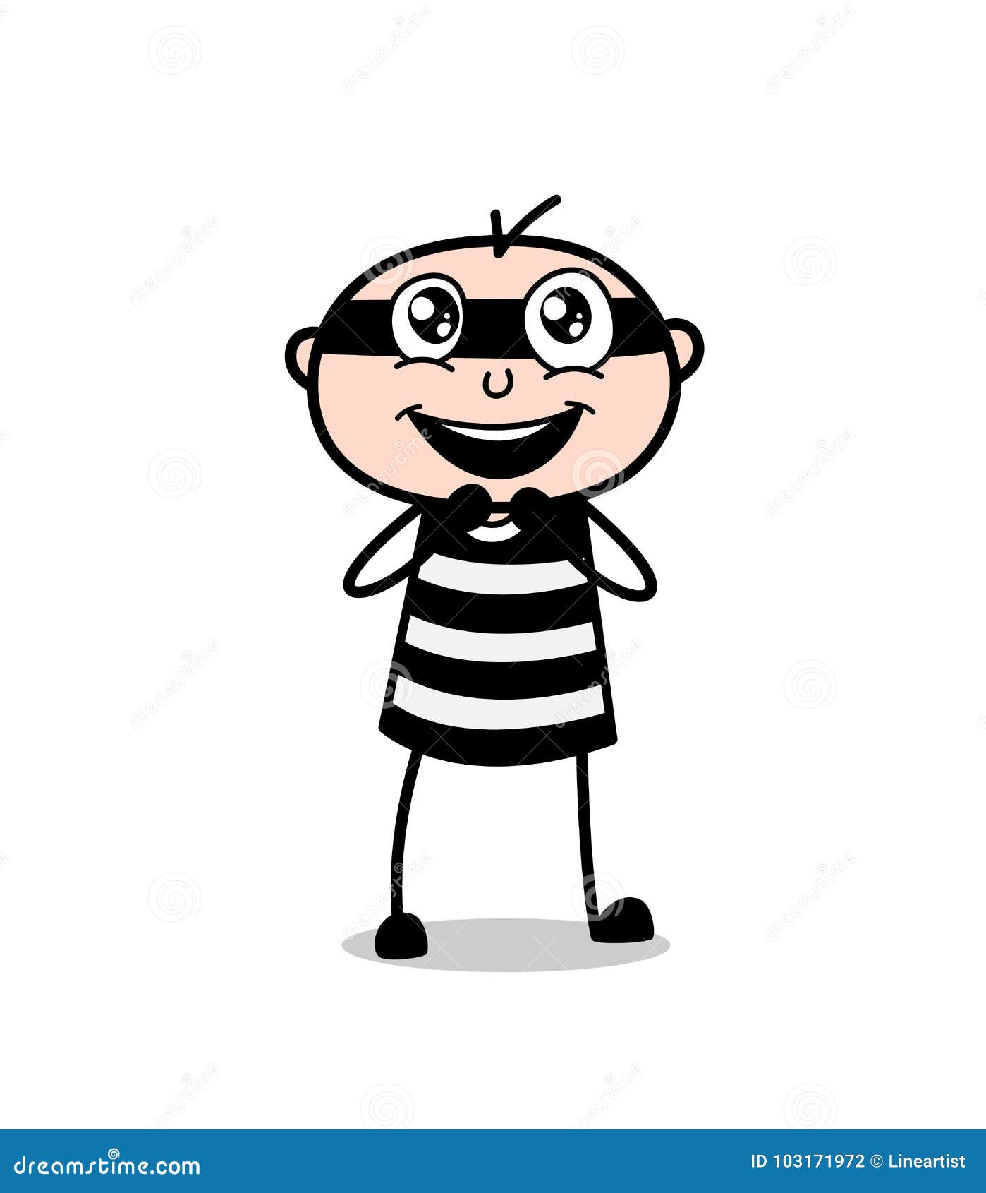 Very Happy Criminal Face stock illustration. Illustration of male ...