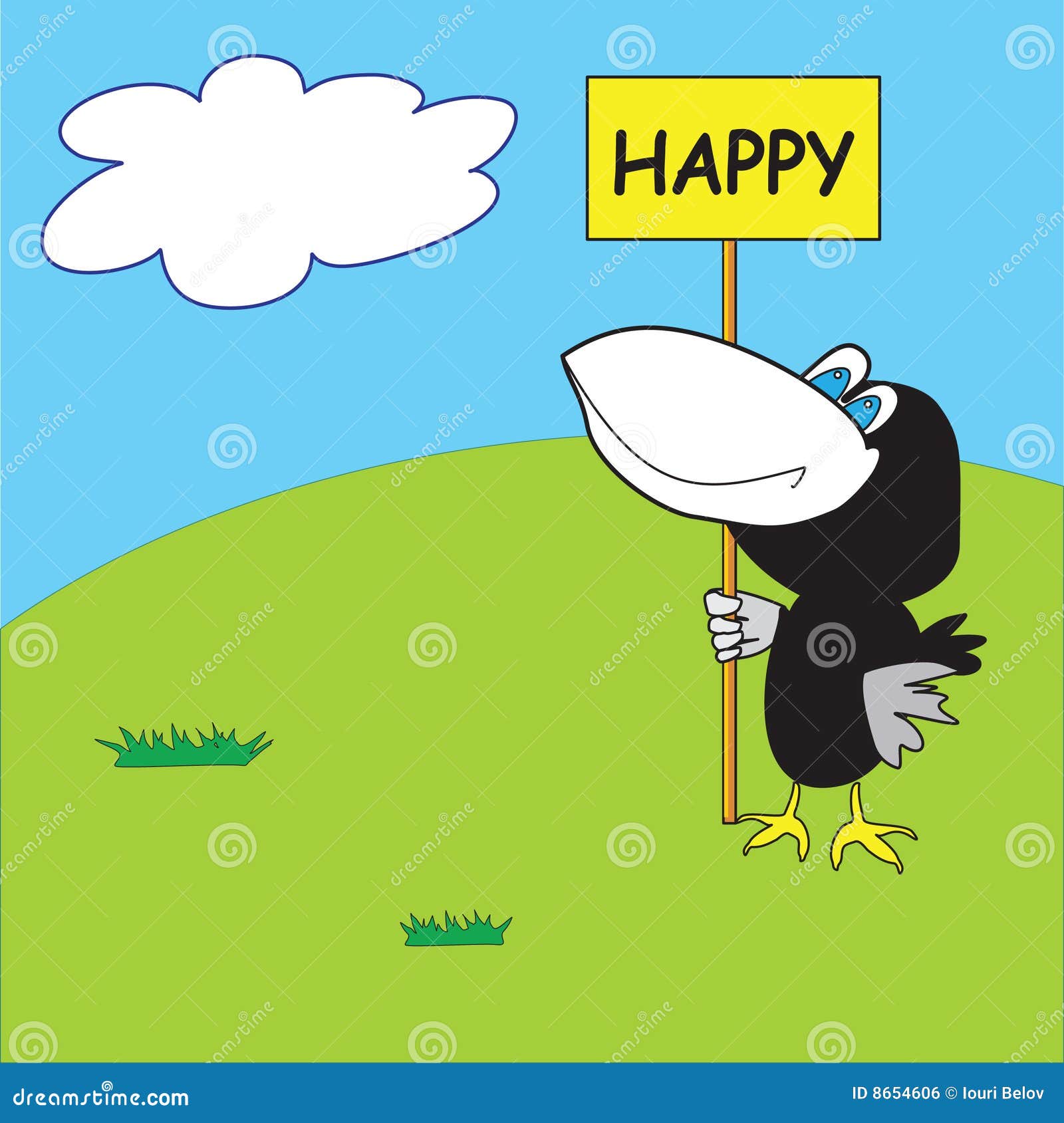 Very happy crow stock vector. Illustration of card, happiness - 8654606