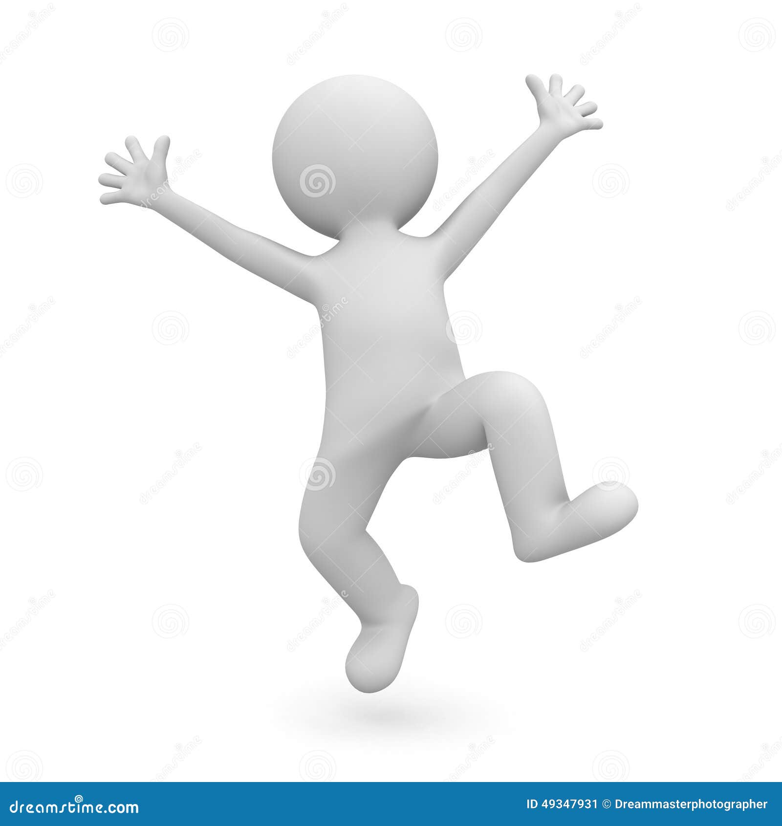 Very Happy 3d Man Celebrating Over White Stock Illustration ...