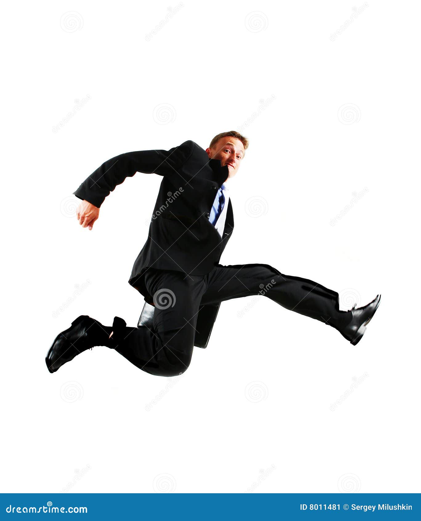 Very Happy Energetic Businessman Jumping into the Stock Image - Image ...