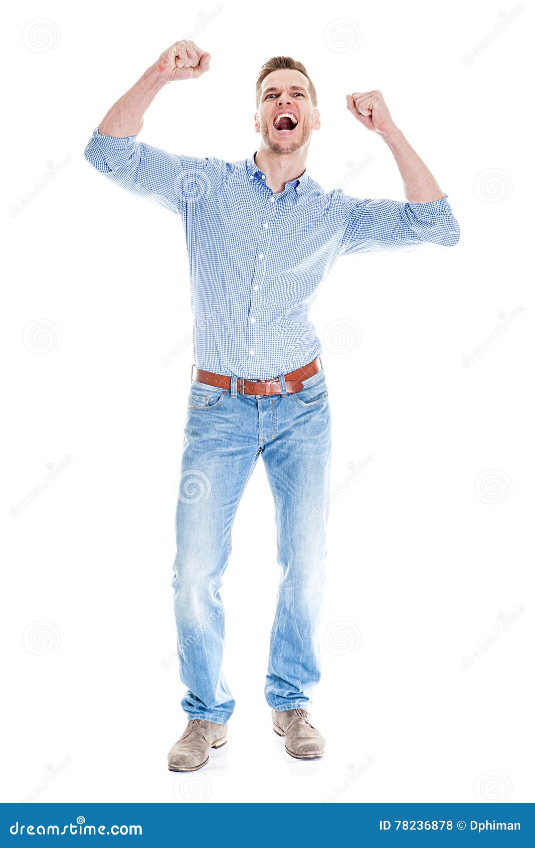 Very Happy Man Isolated Full Body Stock Photo - Image of employment ...