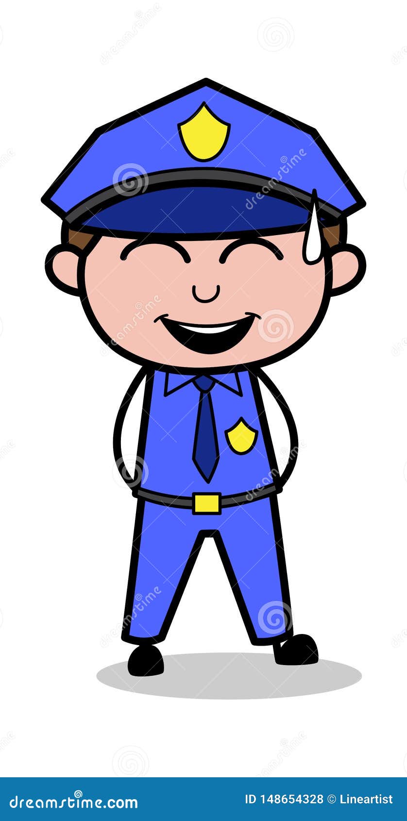 Happy Policeman Cartoon
