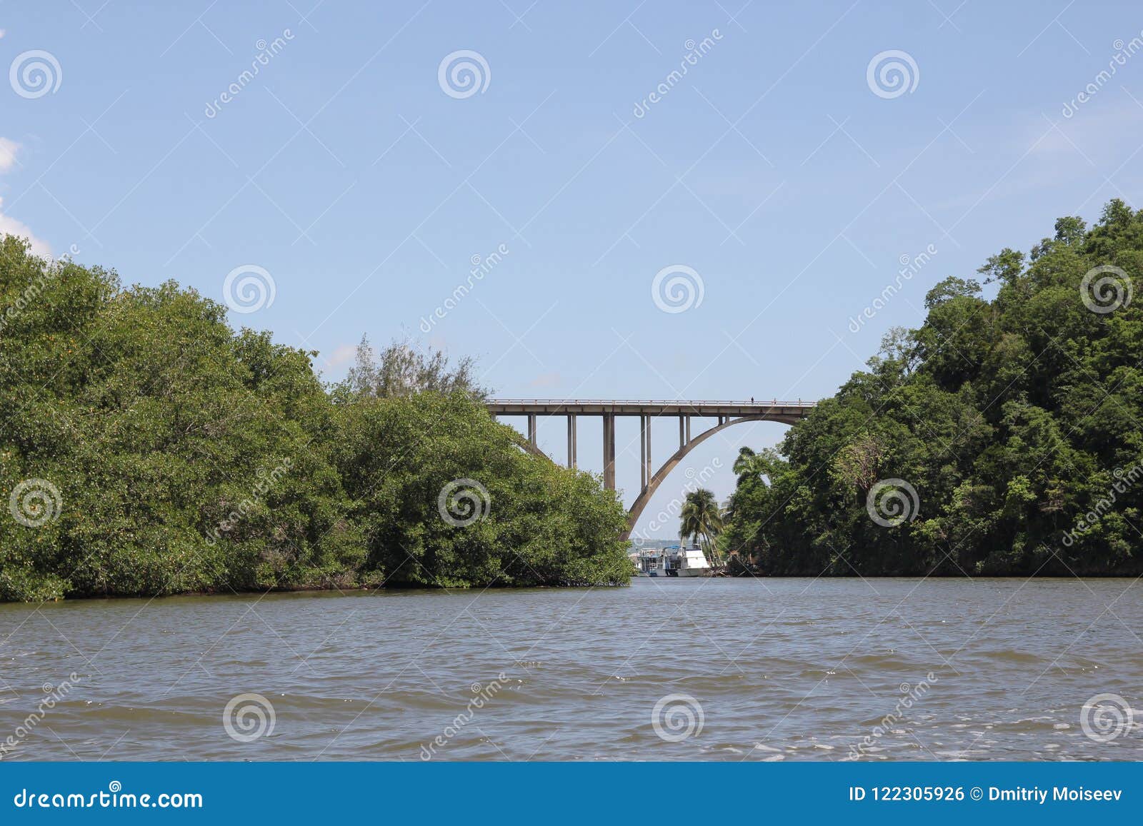 Very High Arched Bridge Over a Wide River Stock Photo - Image of porto ...