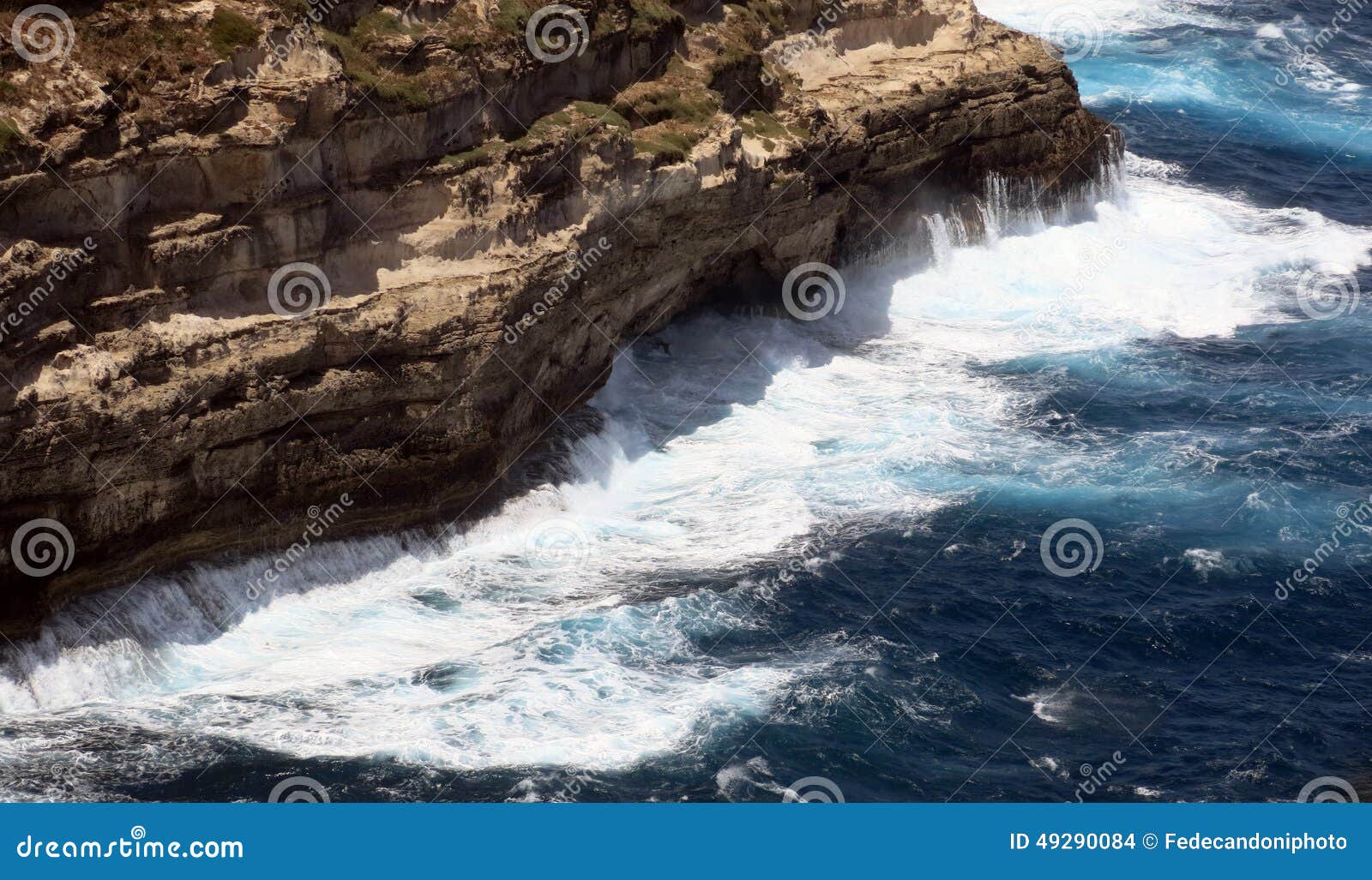 Very High Cliff on the Rough Sea with Waves Stock Photo - Image of ...
