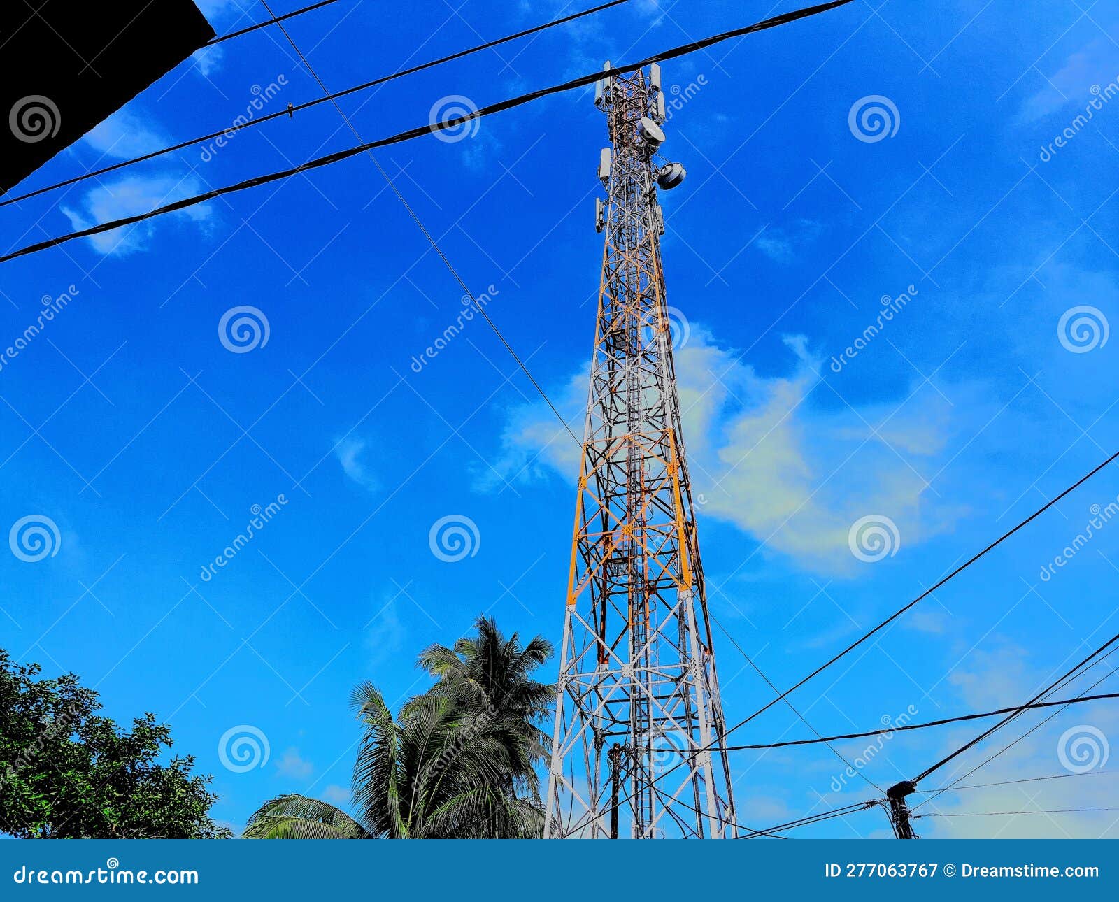 Very High Electric Poles and Beautiful Sky Stock Image - Image of high ...