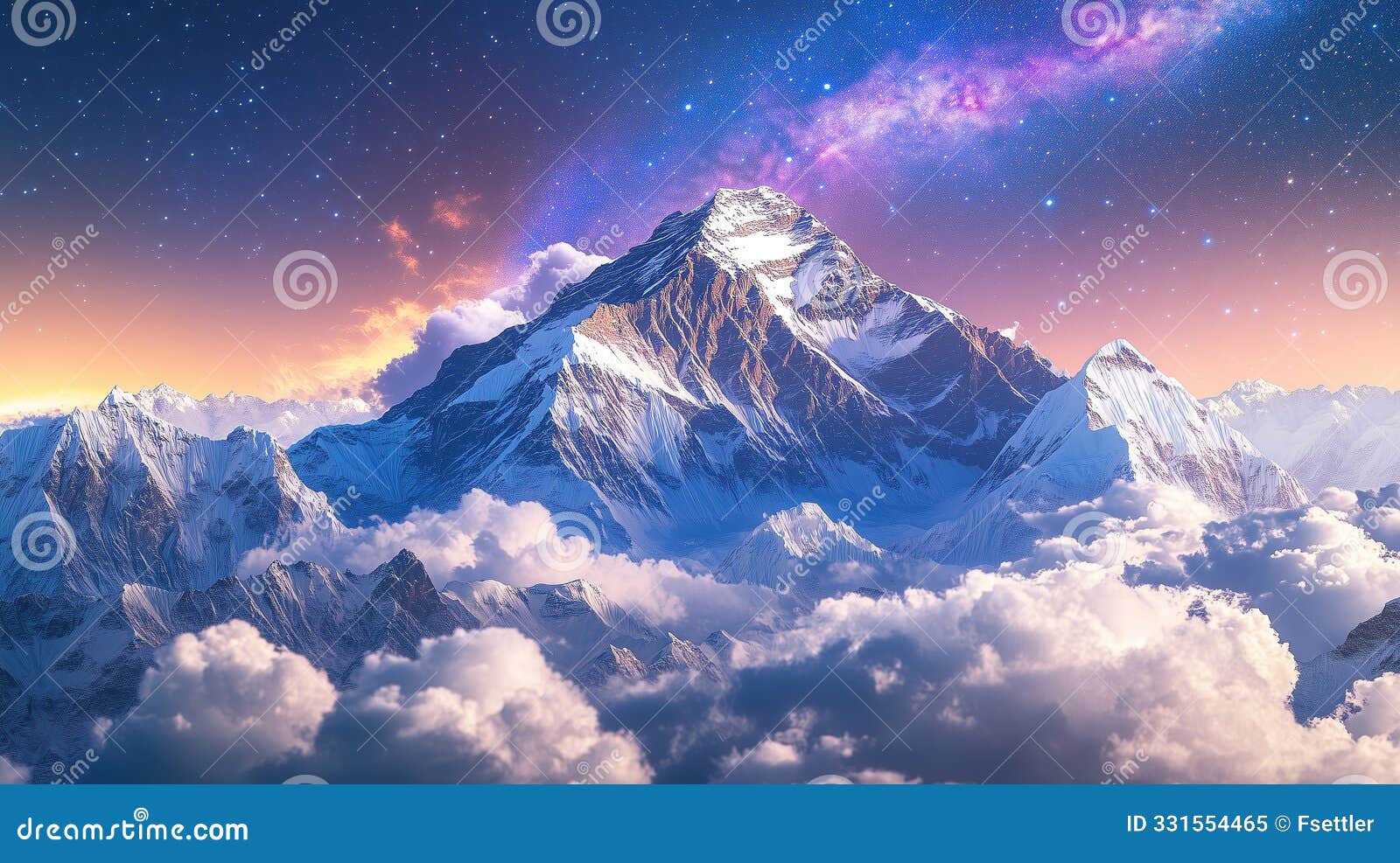 A Very High Mountain, Which is Higher Than the Clouds and a Beautiful ...