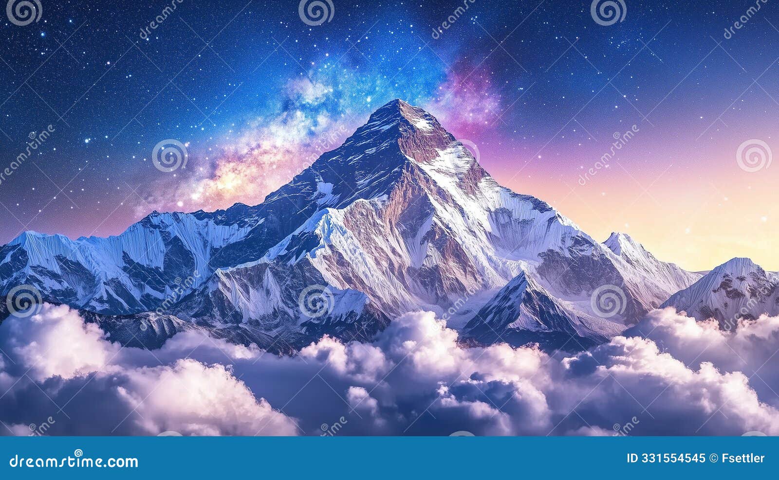 A Very High Mountain, Which is Higher Than the Clouds and a Beautiful ...