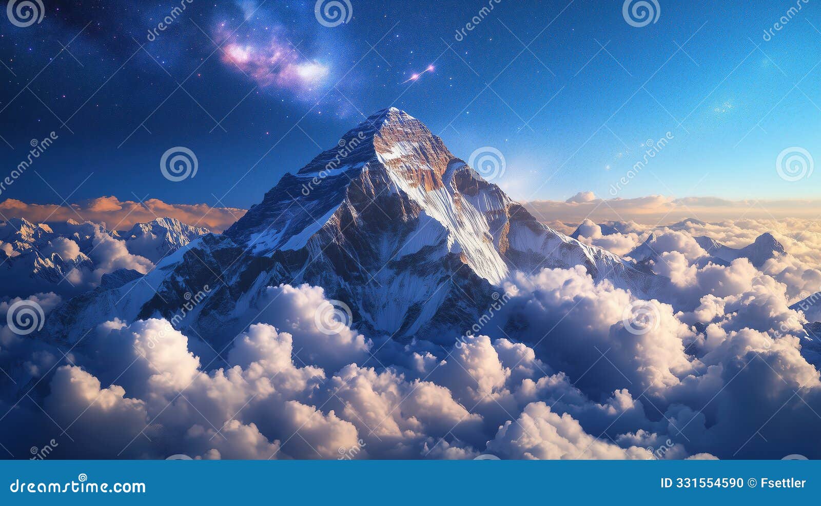 A Very High Mountain, Which is Higher Than the Clouds and a Beautiful ...