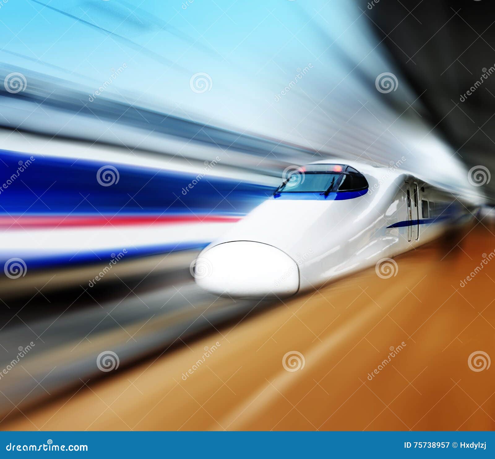 Very High-speed Train in the China Stock Image - Image of downtown ...