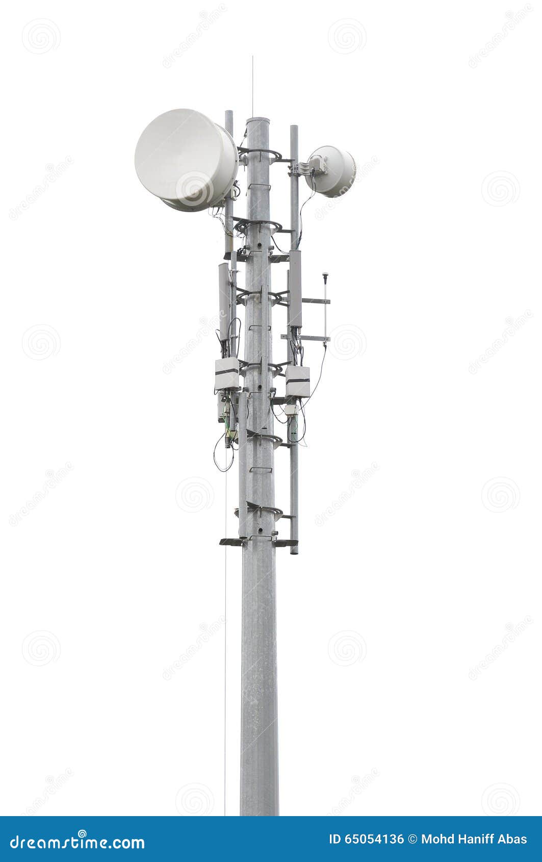Very High Telecommunication Tower Isolated on White Stock Photo - Image ...