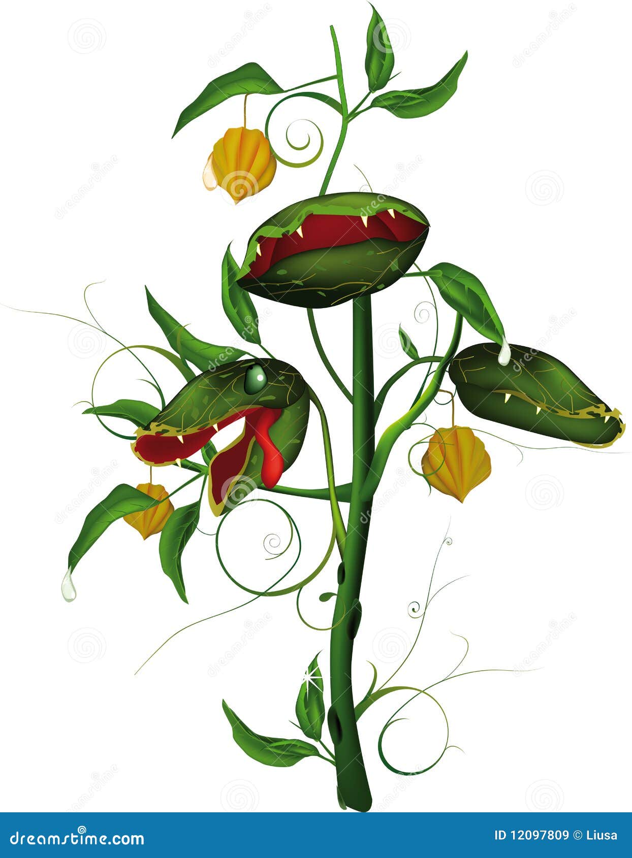 Very Hungry Predatory Flower Stock Vector - Illustration of food ...