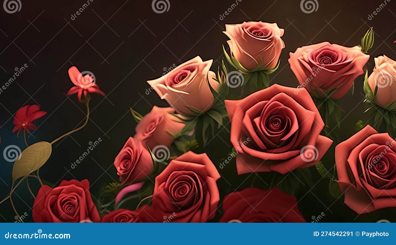 A Very Hyper-Realistic View of Ravishing Roses. Stock Illustration ...