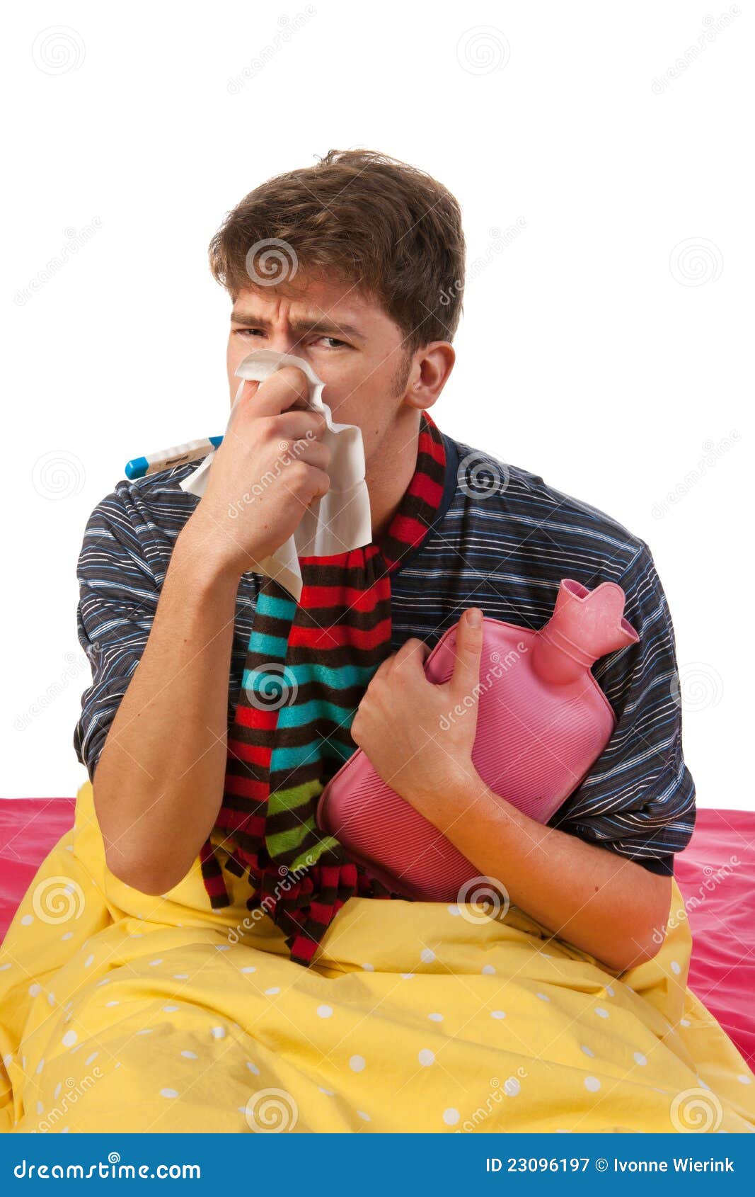 Very ill man stock image. Image of lining, fever, pajamas - 23096197