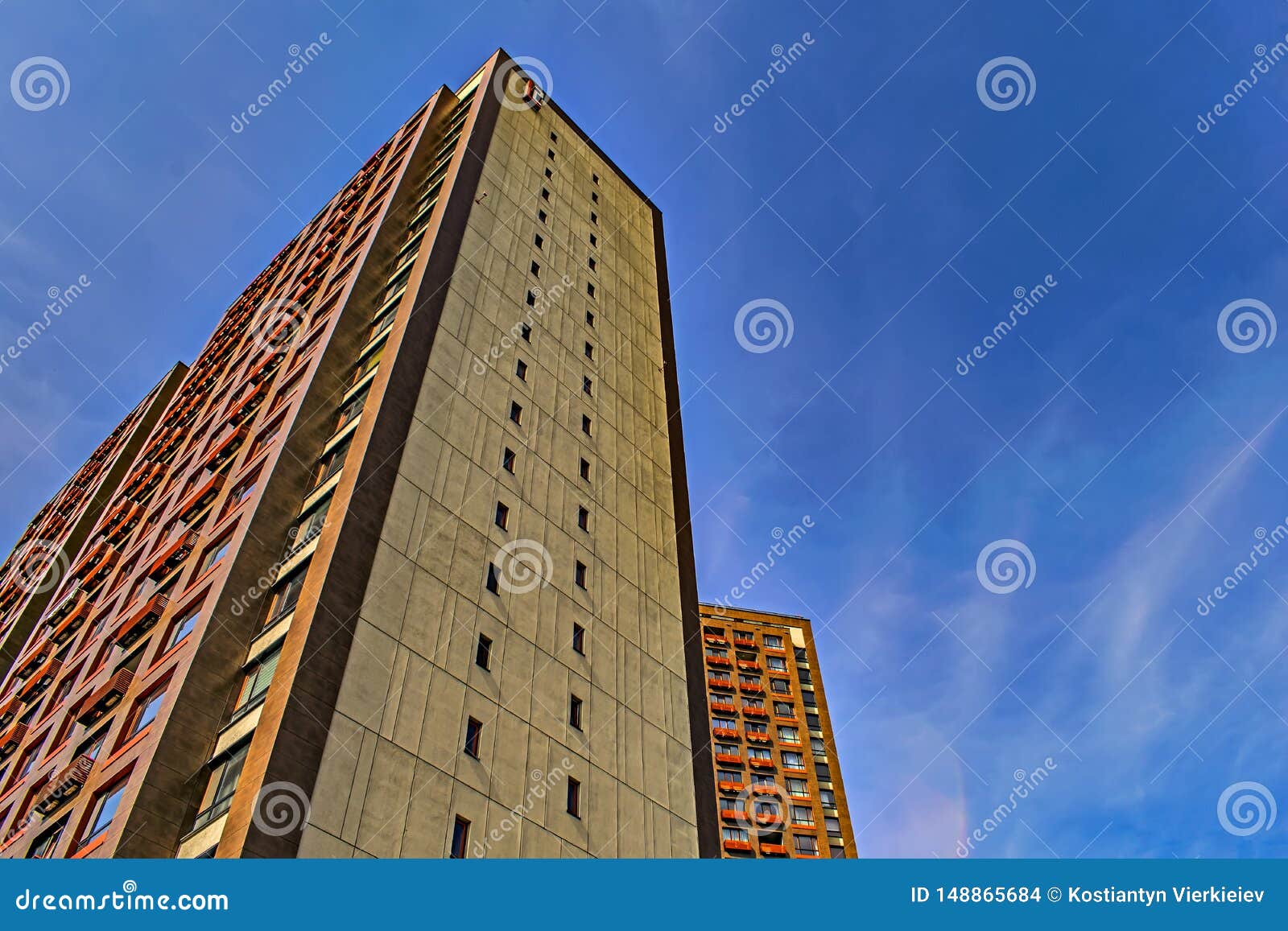 The Corner of the Building. View from the Bottom Stock Photo - Image of ...