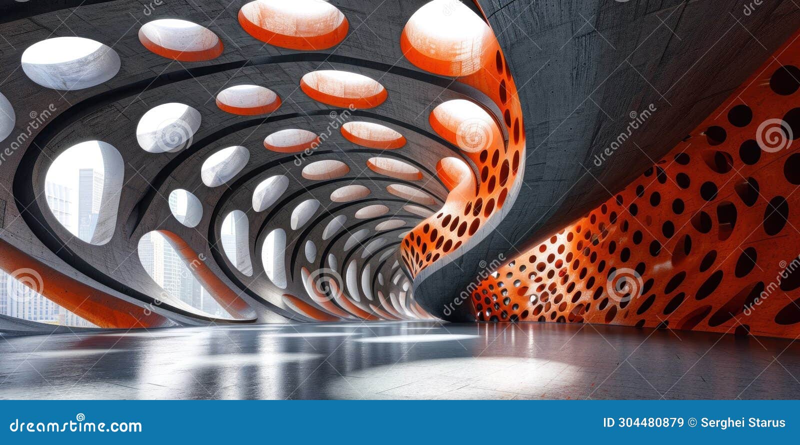 Interesting How The Holes And Tunnels Form Through The Rocks. Stock ...