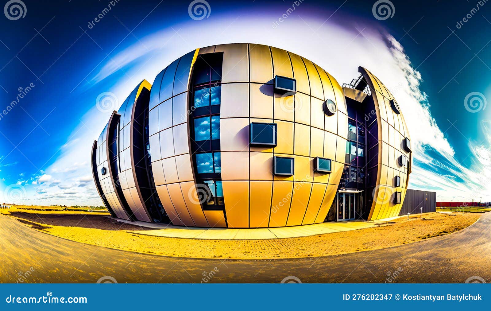 Very Large Building with Some Windows and Sky in the Back Ground ...