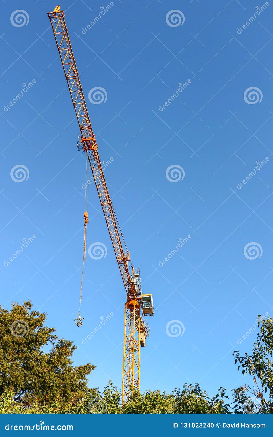 Very Large Construction Crane in Operation Stock Photo - Image of ...