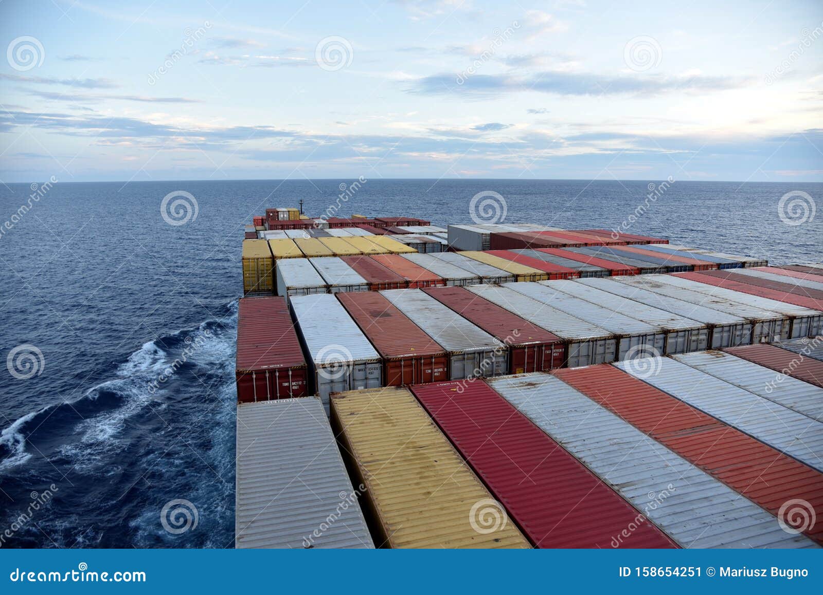 Very Large Container Ship Sailing through the Ocean. Stock Image ...