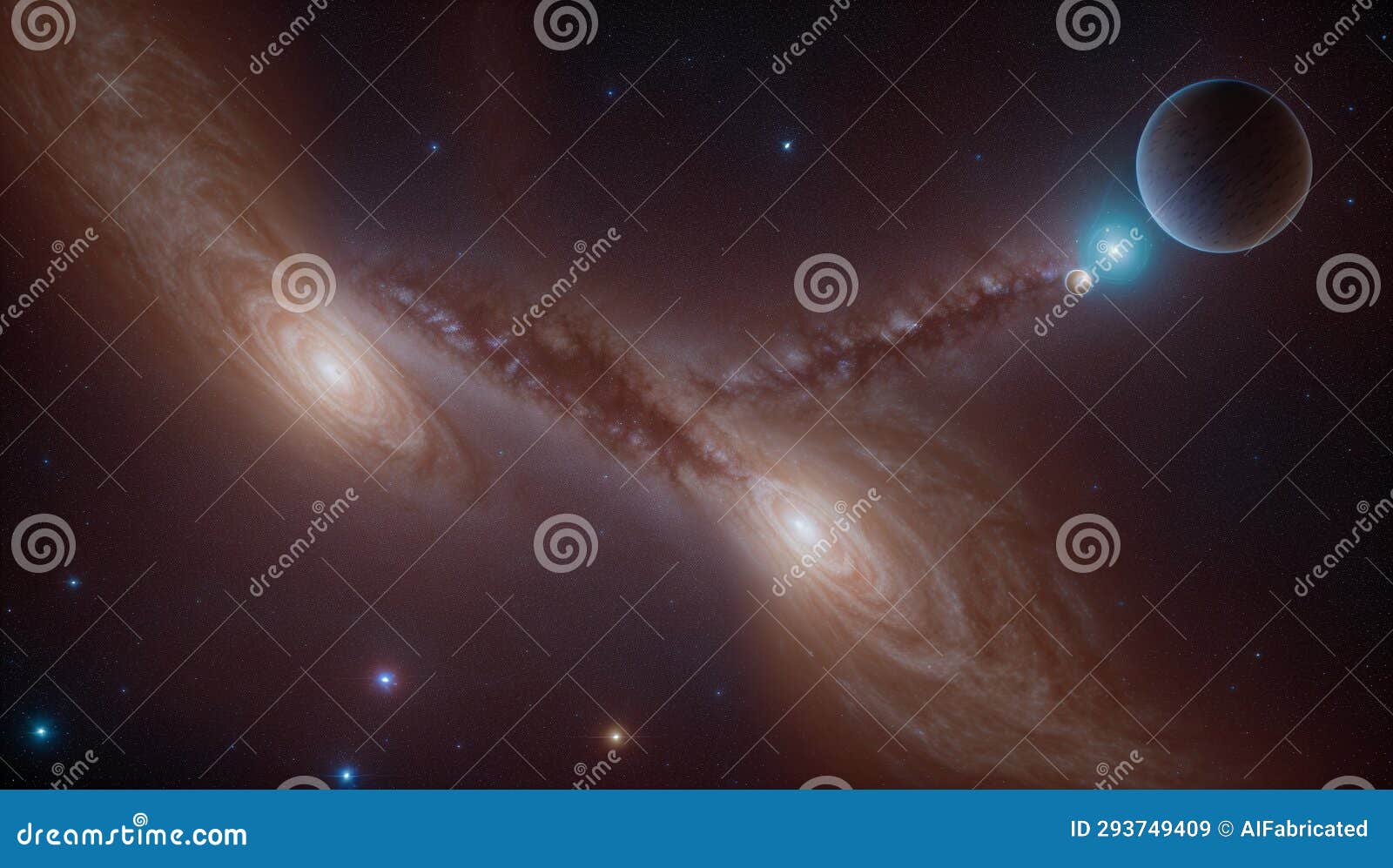 A Very Large Galaxy with a Very Large Star Stock Illustration ...