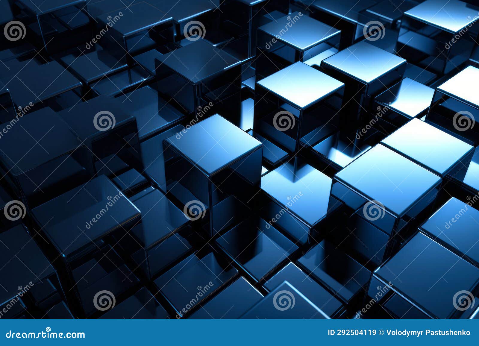 Very Large Group of Shiny Cubes in Dark Room. Generative AI Stock Image ...