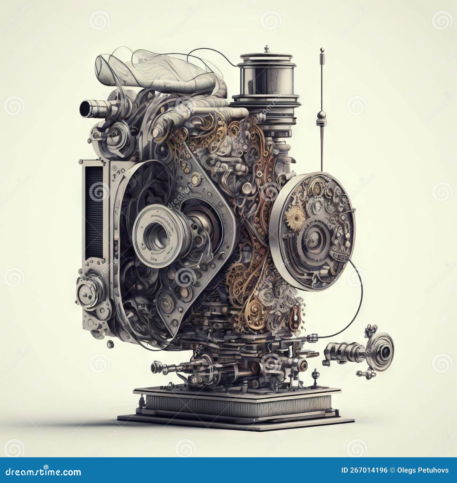 A Very Large Machine with a Lot of Gears on it S Side and a Light ...