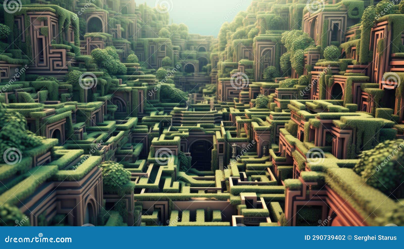 A Very Large Maze with Lots of Trees in it, AI Stock Photo - Image of ...