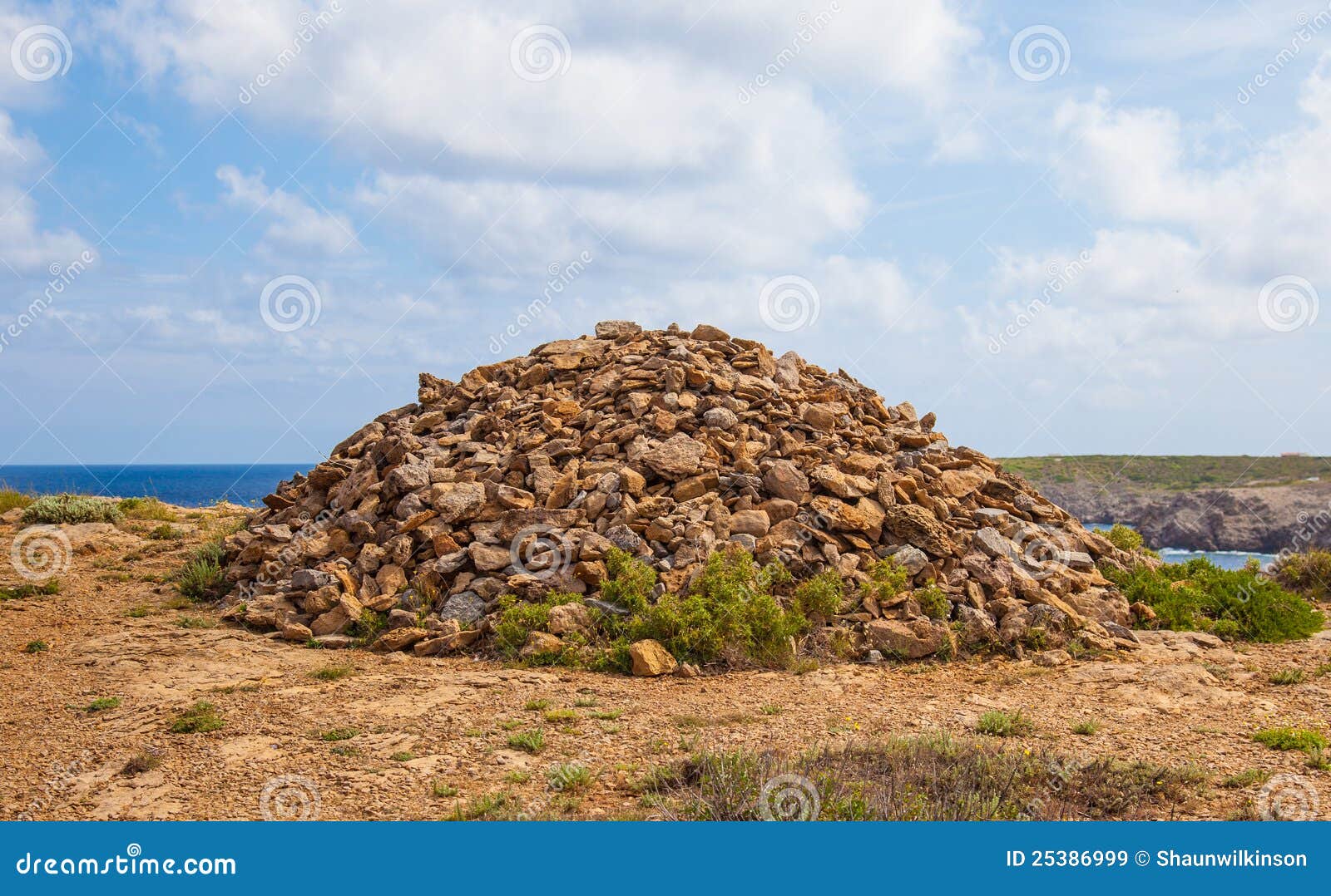 Very Large Rock Stack in Menorca Stock Image - Image of outdoors, stack ...