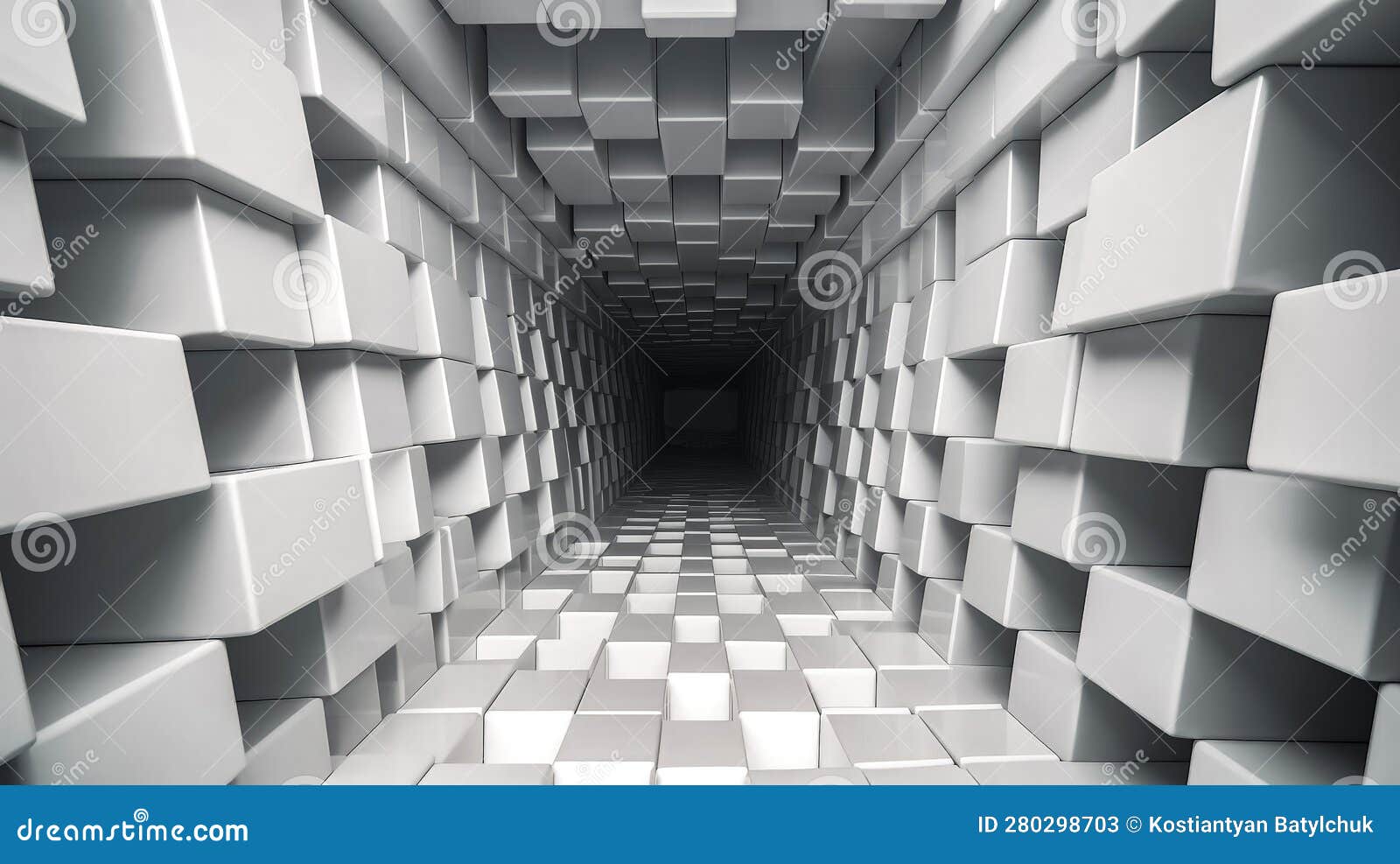 Very Large Room Filled with Lots of White Cubes on the Floor ...