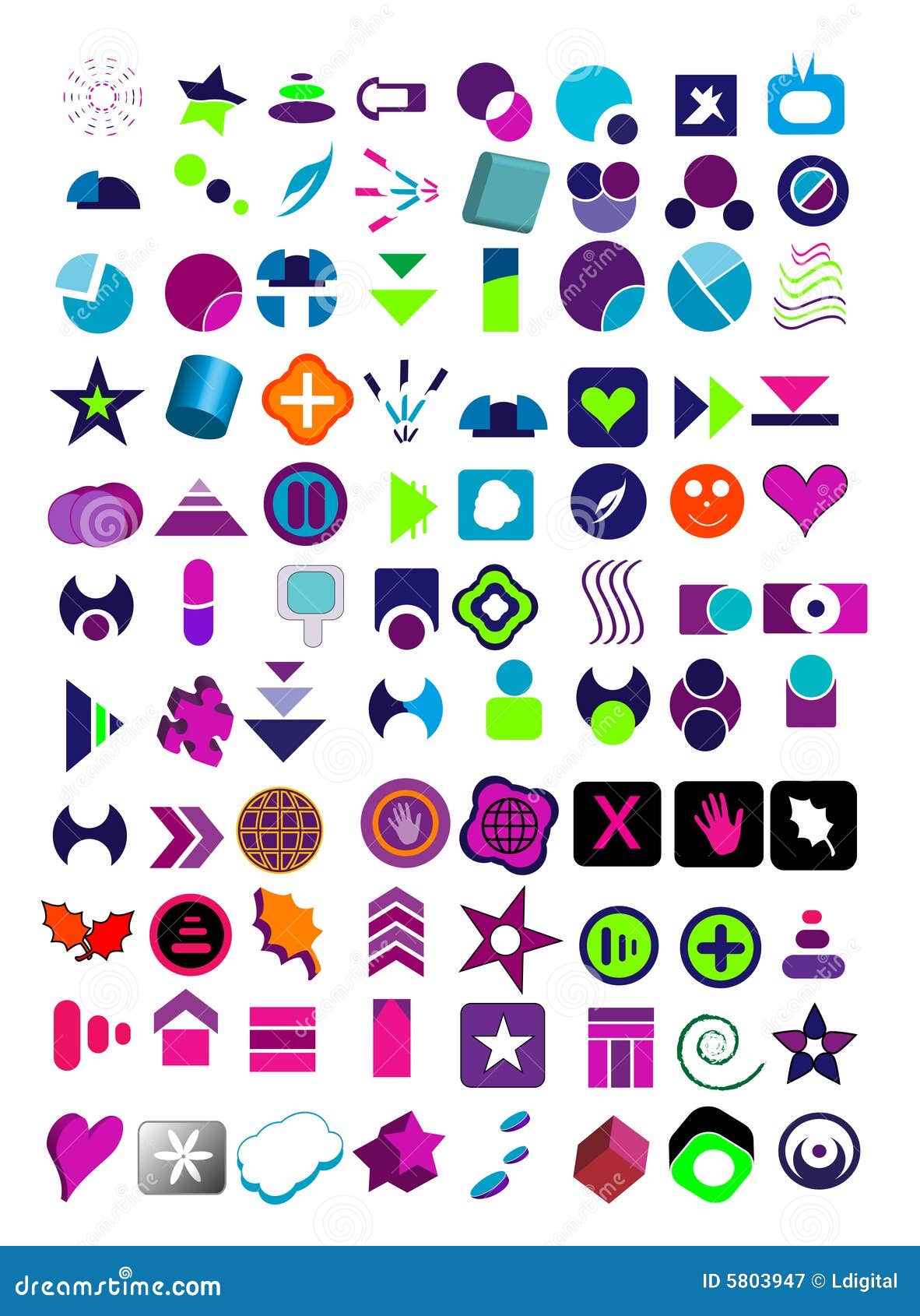 Very Large Set of Vector Logos Stock Vector - Illustration of circle ...