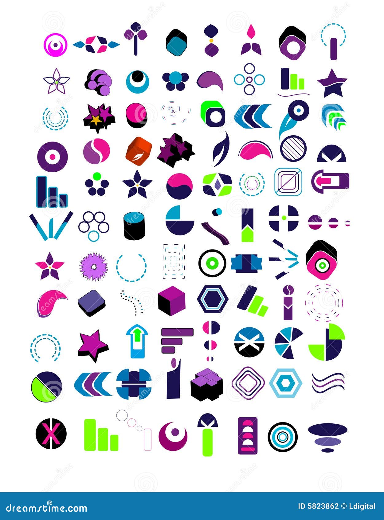 Very Large Set of Vector Logos Stock Vector - Illustration of ...