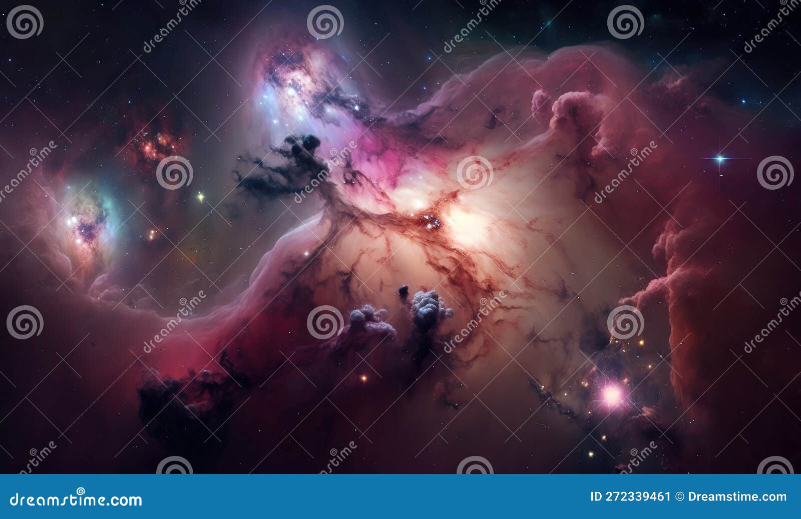 A Very Large Star Cluster in the Middle of a Night Sky Stock ...